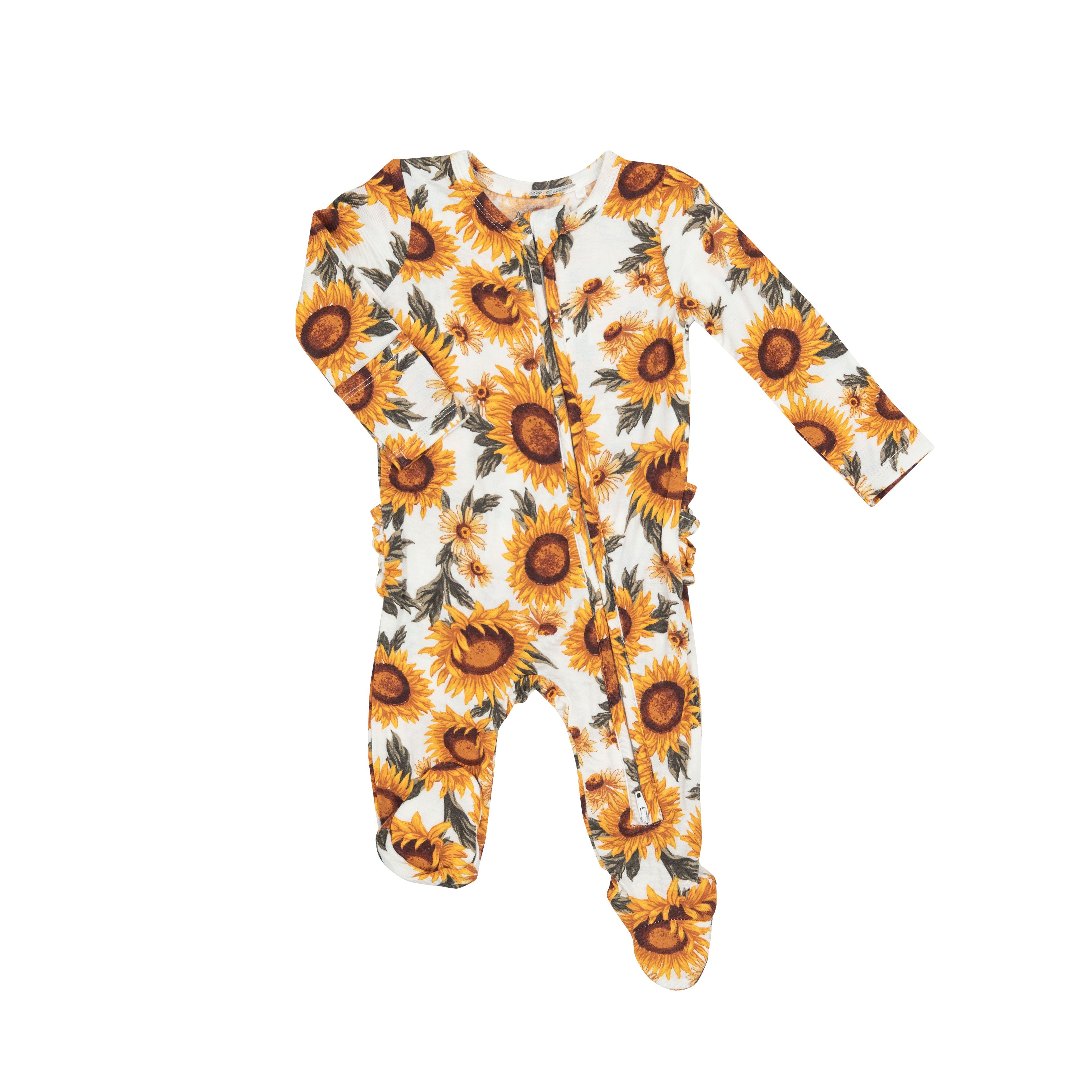 Angel Dear Fall Sunflower 2 Way Ruffle Zipper Footie - Newborn ...