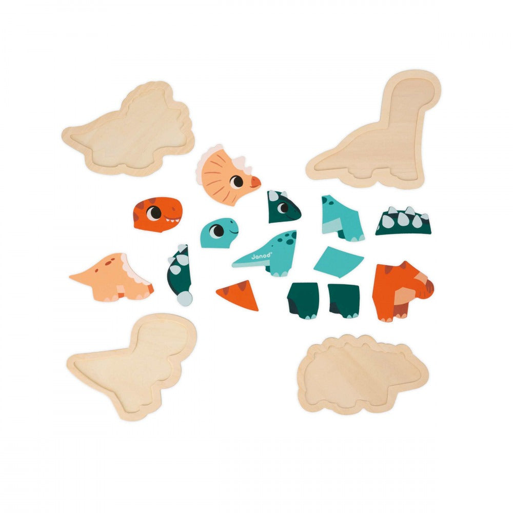 Janod Dino - 4 Progressive Puzzles – Destination Baby & Kids