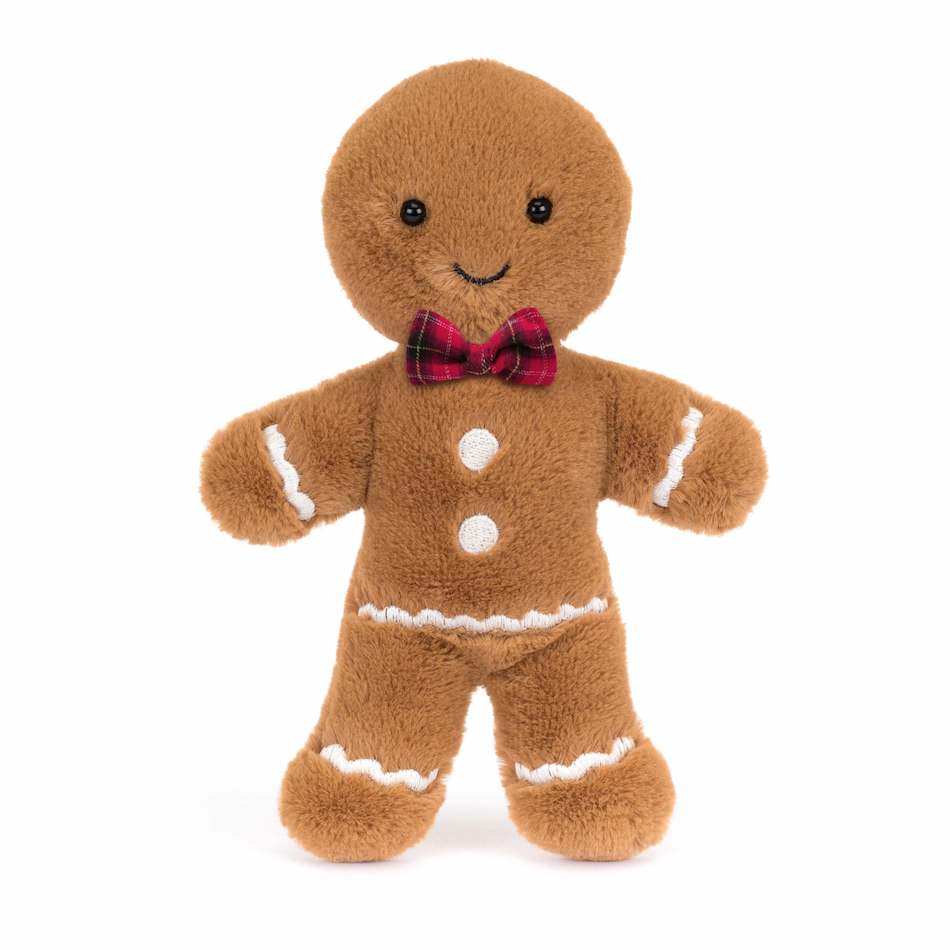 Jellycat Jolly Gingerbread Fred Original w/ Plaid Bowtie – Destination ...