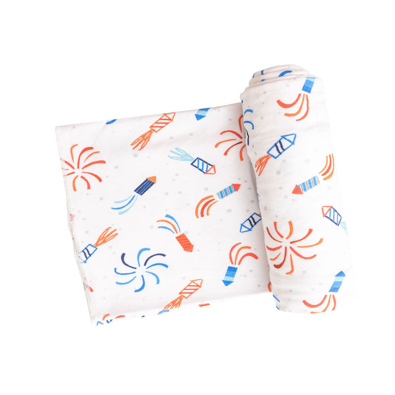 Angel Dear Firecrackers/White Swaddle Blanket – Destination Baby & Kids