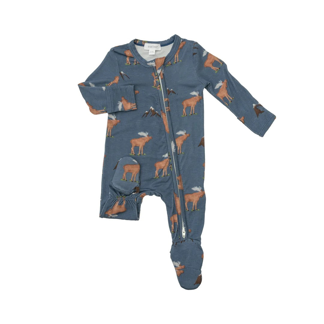 Angel Dear Bamboo Zipper Footie - Blue Moose - 3-6 Months – Destination ...