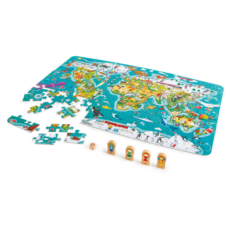 Hape 2-in-1 World Map Puzzle and Game – Destination Baby & Kids