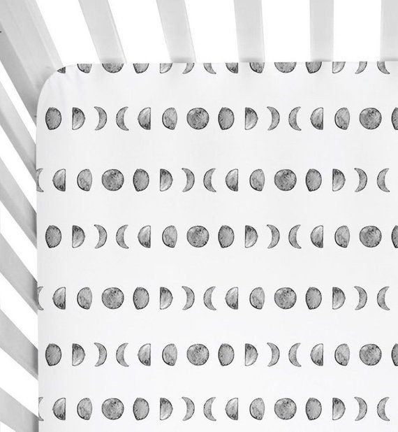 Sugar + Maple Sugar + Maple Moon Phases Stretch Jersey Crib Sheet ...